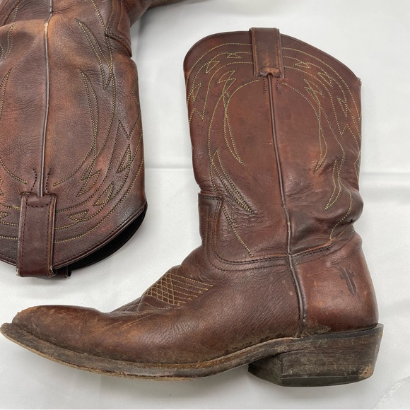 Frye | Shoes | Frye Mens Dark Brown Billy Pull On Leather Western ...